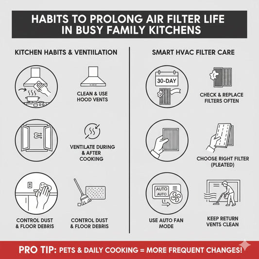 Habits to Prolong Air Filter Life in Busy Family Kitchens – PrecipFilter